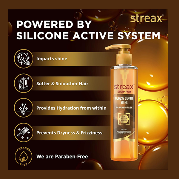 Streax Glossy Serum Shine Shampoo - 240 ml
